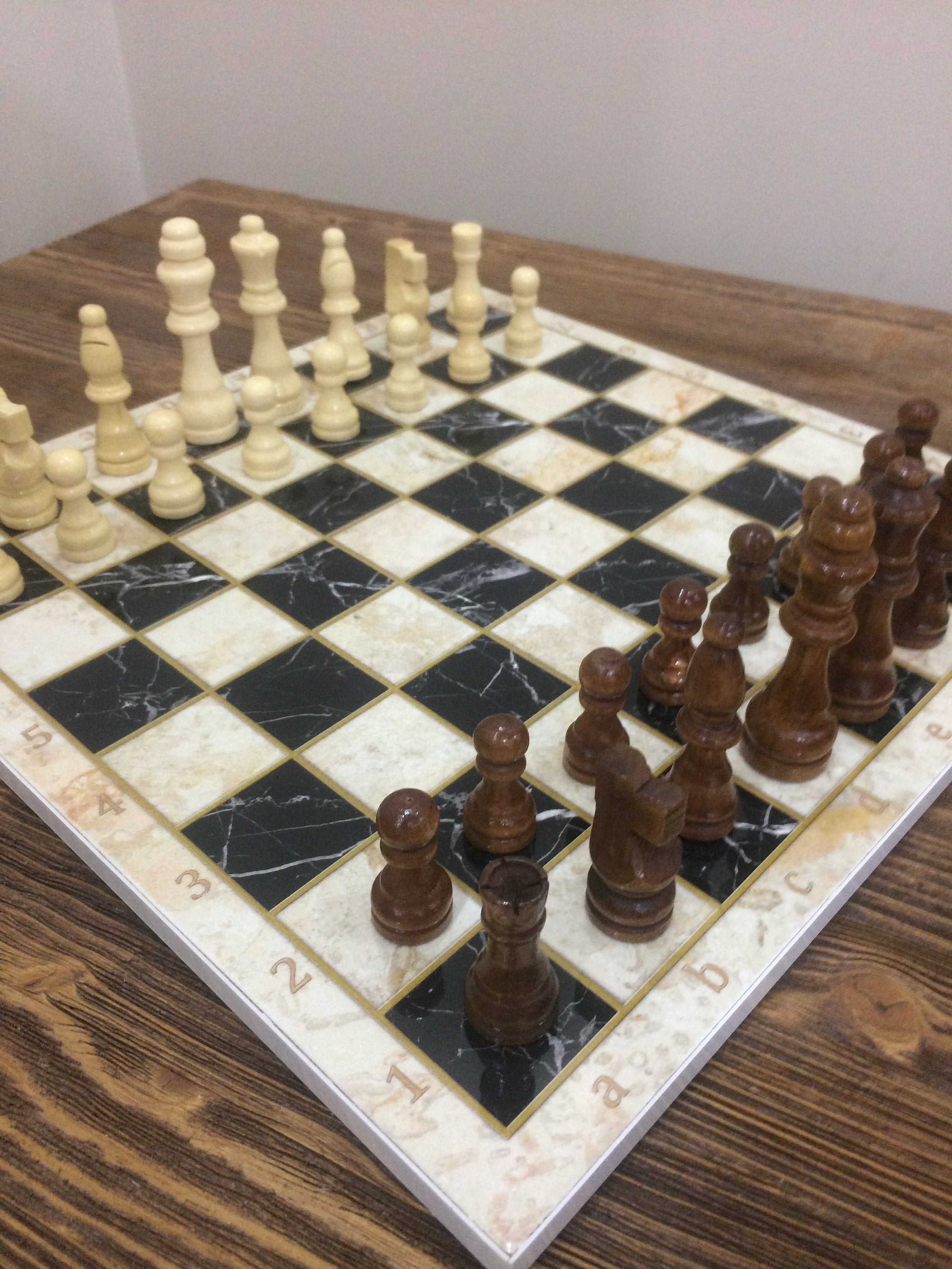 White Marble Patterned Chess Board Chess Set Chess Set | Etsy