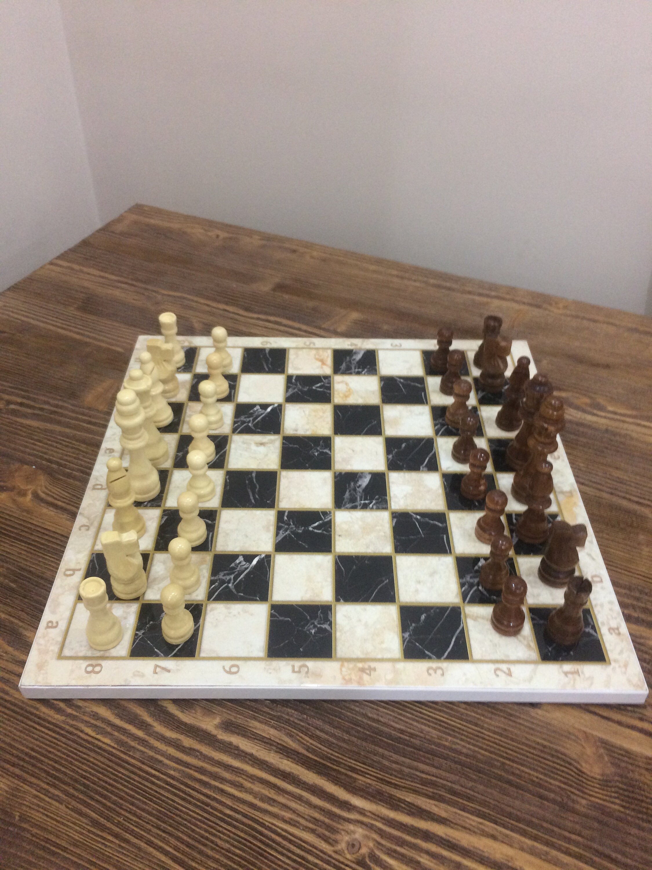 White Marble Patterned Chess Board Chess Set Chess Set | Etsy