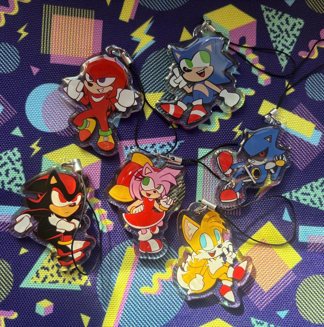 Sonic the Hedgehog Character Keychains and Sickers - Etsy