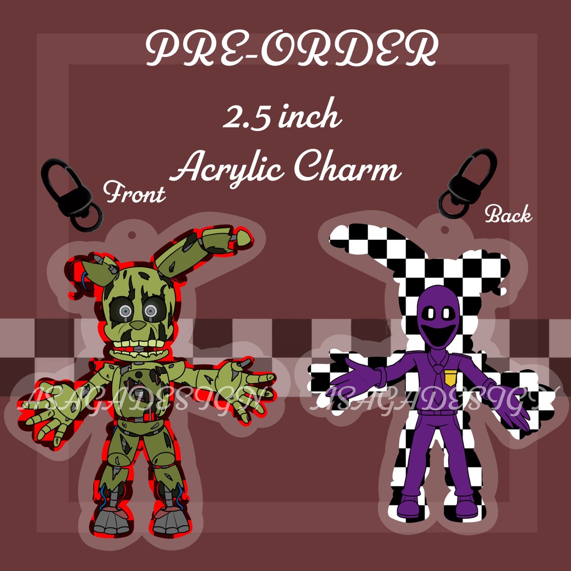 Springtrap/william Afton Double Sided Charm - Etsy