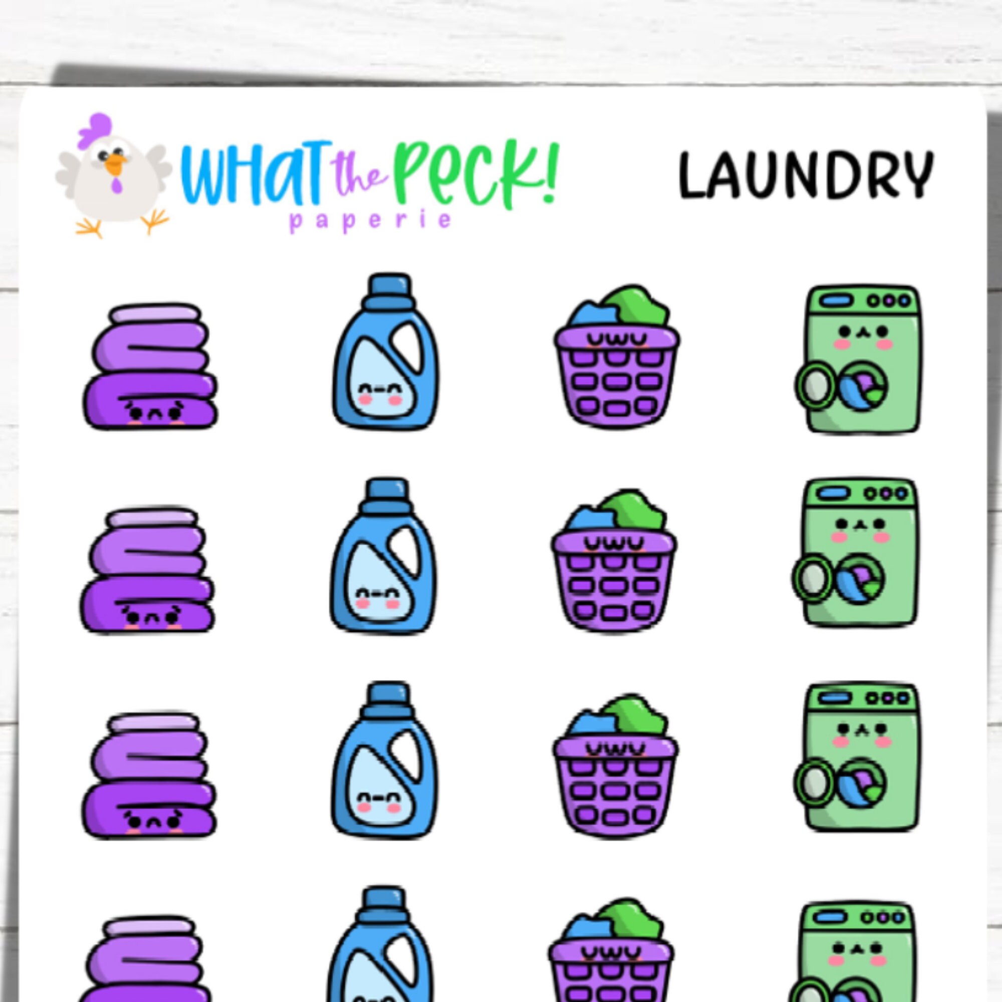 Laundry Planner Icon Stickers | Chores Detergent Folding Clothes Dirty ...