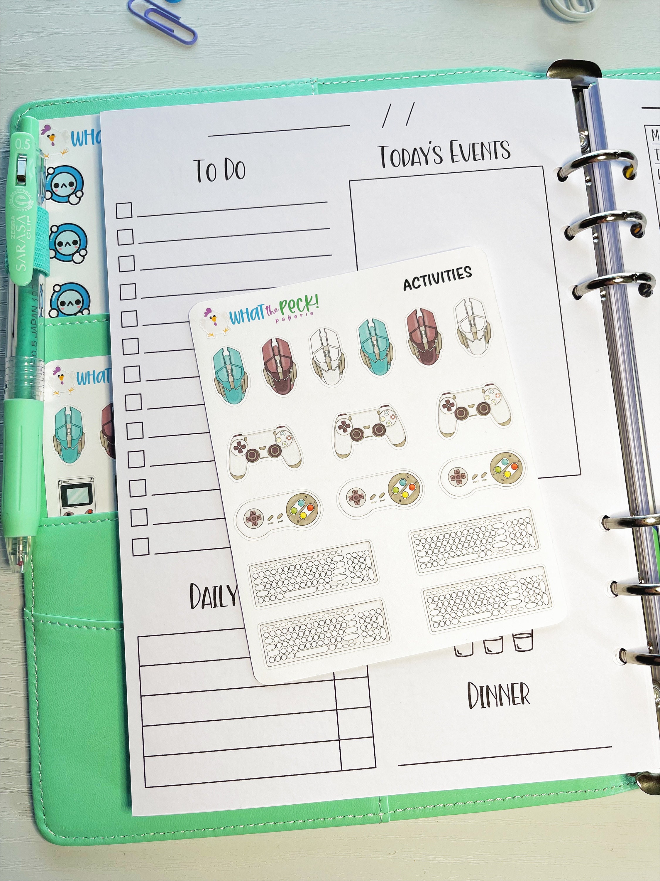 Gaming Console and PC Planner Icon Stickers Gamer Mouse Controller ...