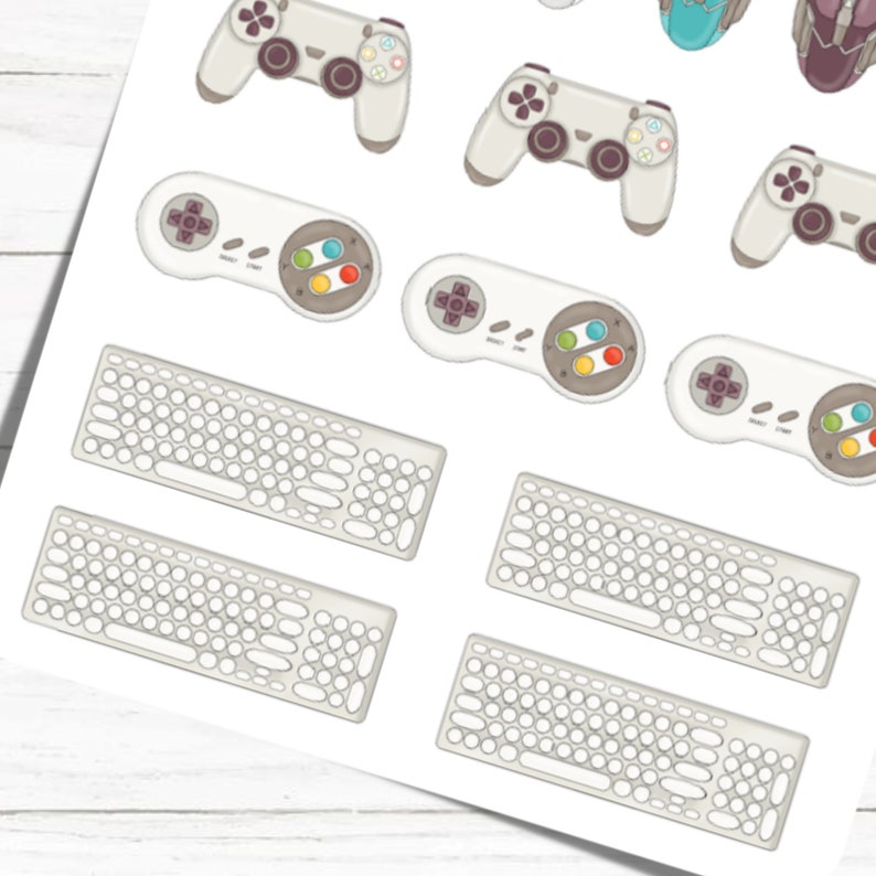 Gaming Console and PC Planner Icon Stickers | Gamer Mouse Controller ...
