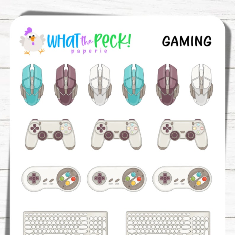 Gaming Console and PC Planner Icon Stickers | Gamer Mouse Controller ...