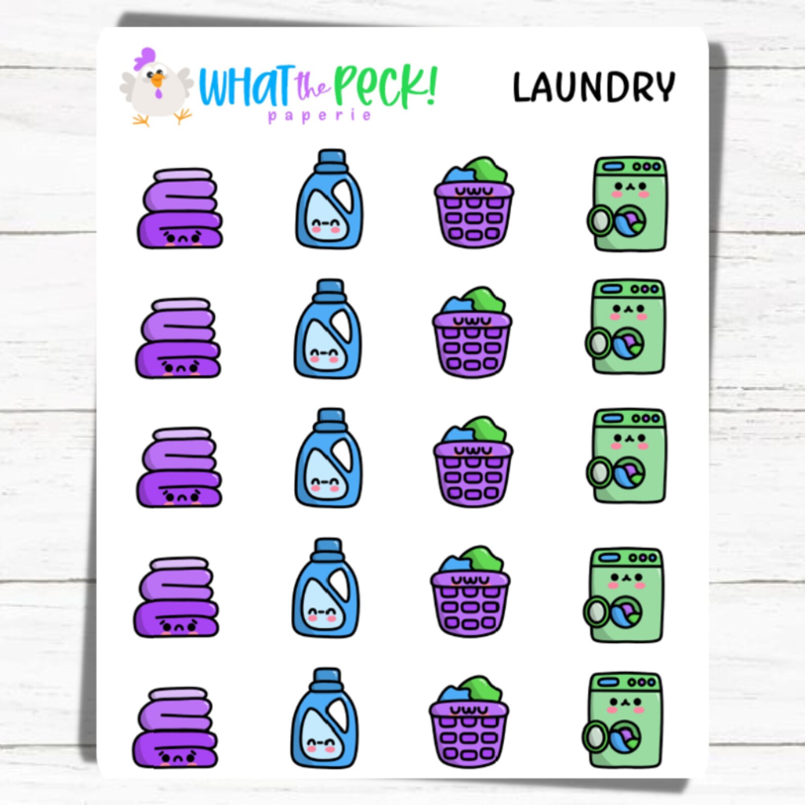 Laundry Planner Icon Stickers | Chores Detergent Folding Clothes Dirty ...