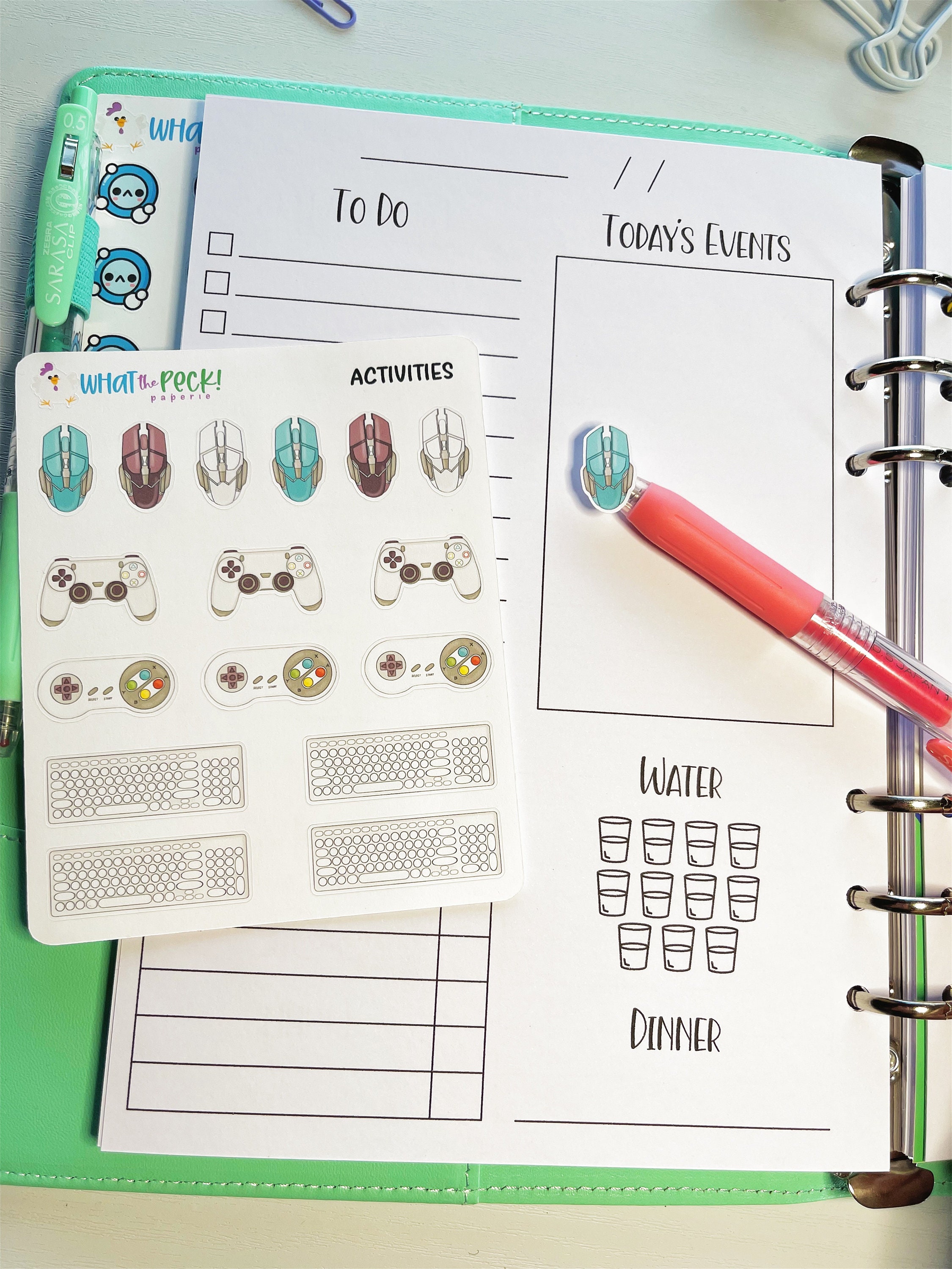 Gaming Console and PC Planner Icon Stickers Gamer Mouse Controller ...