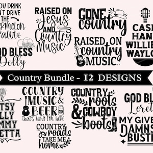 Country Music SVG Bundle - SVG, Cut File, Sublimation, Digital Download ...