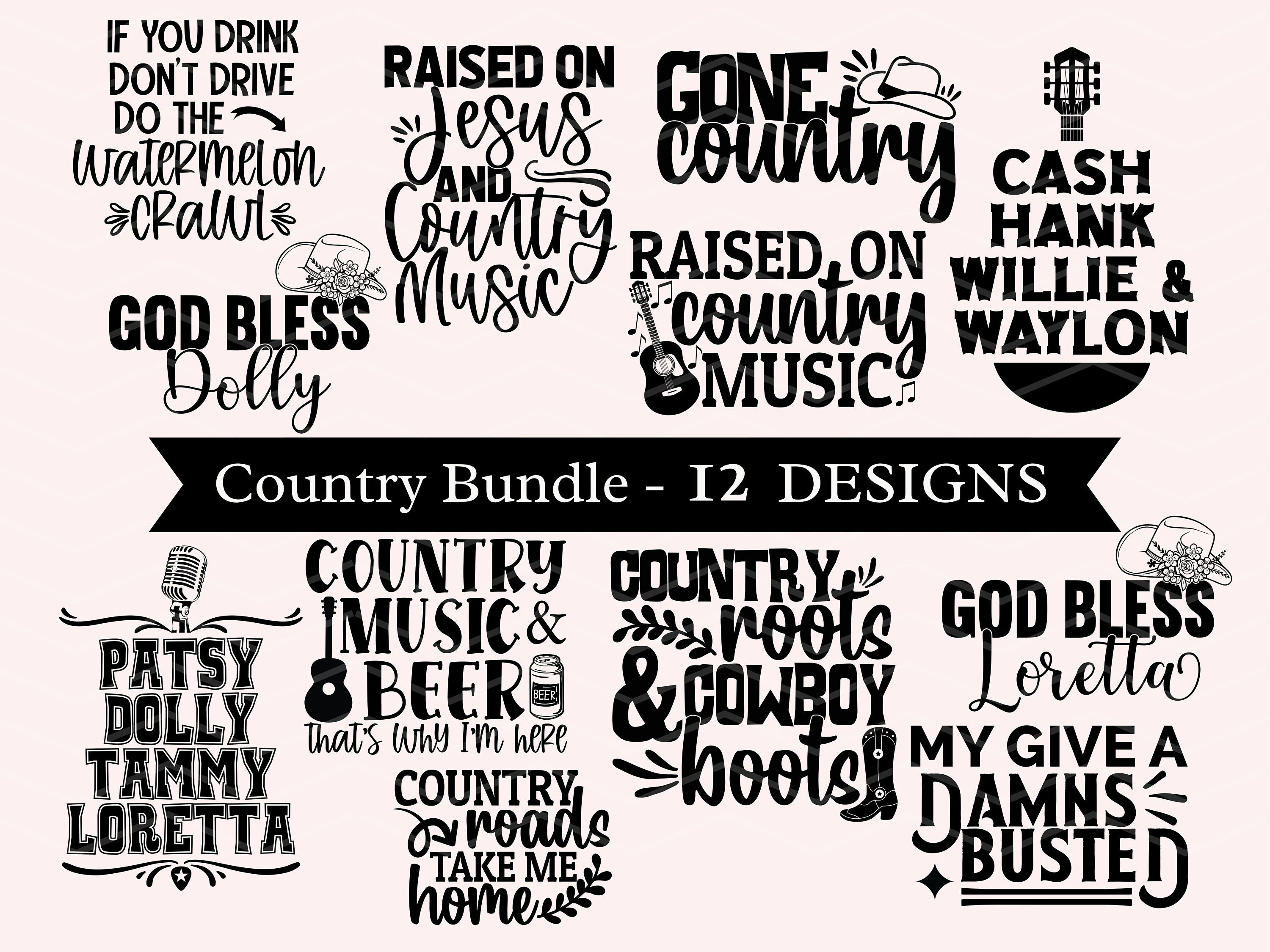 Country Music SVG Bundle - SVG, Cut File, Sublimation, Digital Download ...