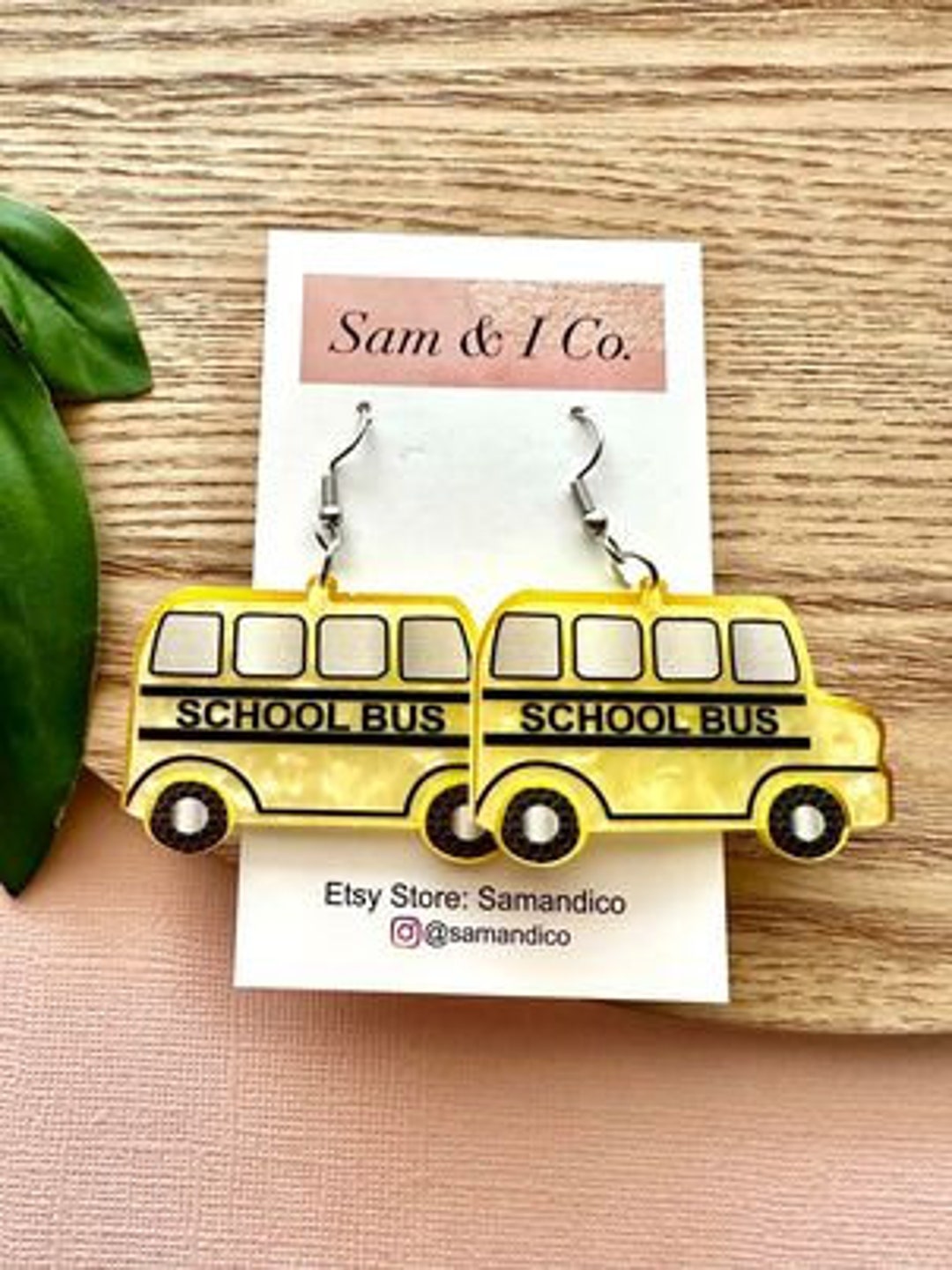 School Bus Acrylic Earrings Classroom Earrings Teacher Earrings - Etsy