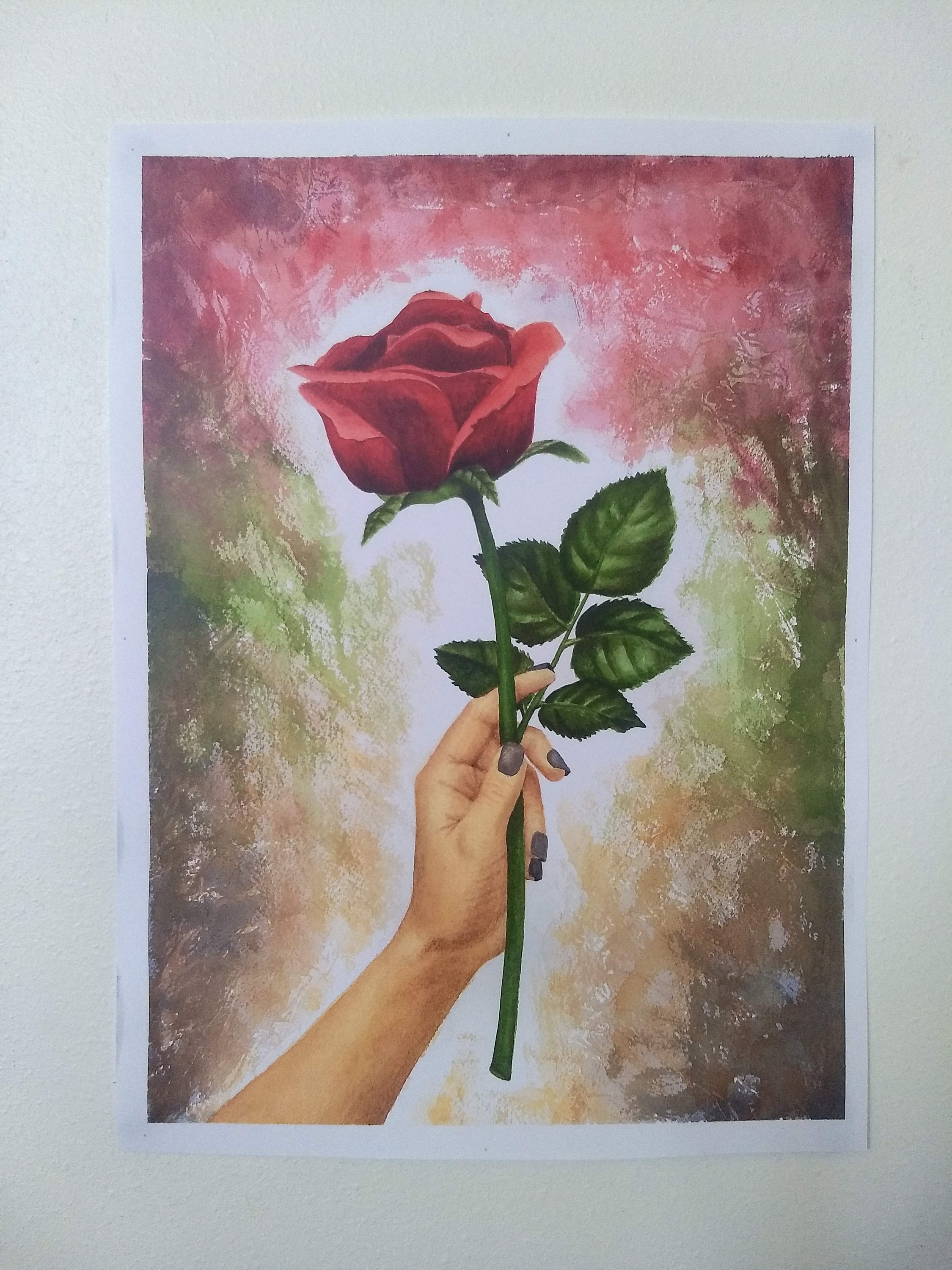 Rose and Hand (print) - Etsy