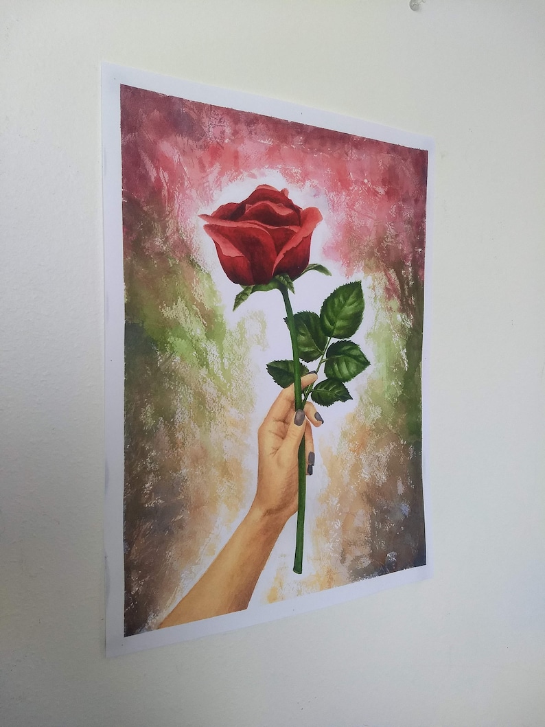 Rose and Hand (print) - Etsy