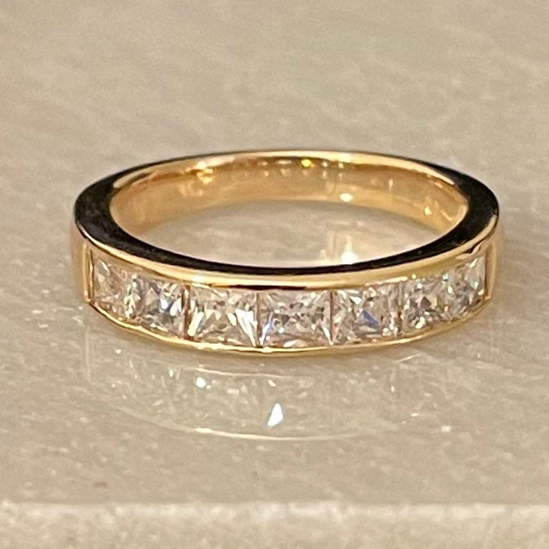 Real Gold Cubic Zirconia Ring - Etsy