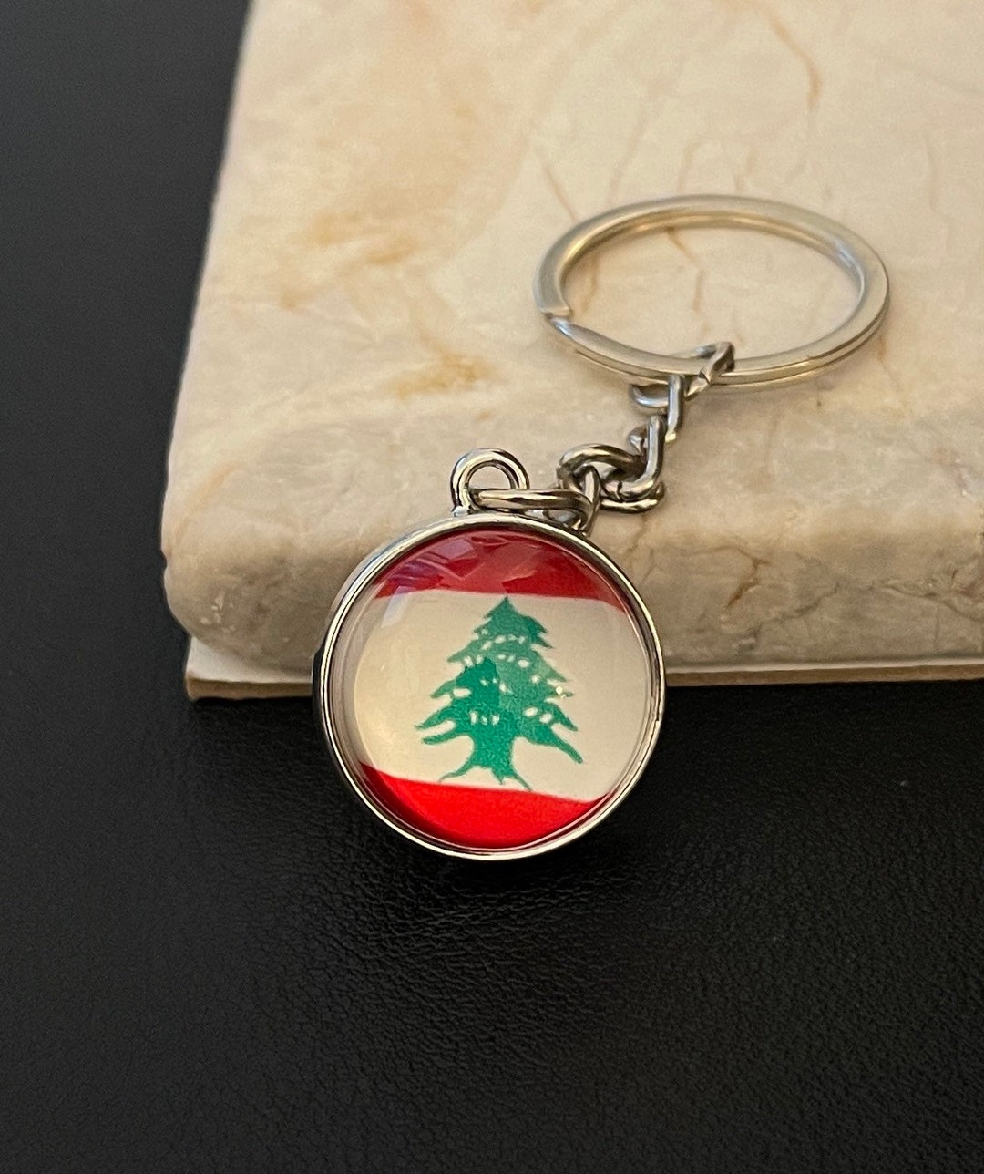 Lebanon National Flag Ball Keychain Key Ring - Etsy