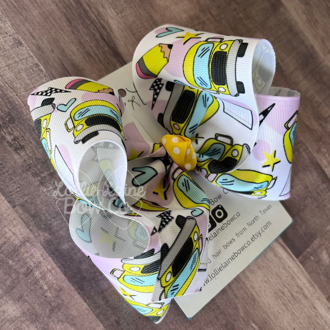 Back to School Hair Bow | School Bus Hair Bow, Back to School Hair Bow ...