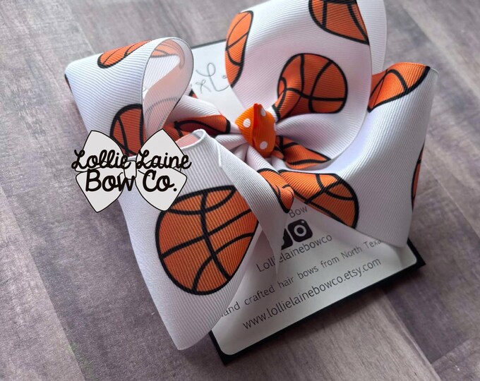 Basketball Bow Sports Bow 2.25" X 6" X 6" Your Choice 2-colors, Number ...