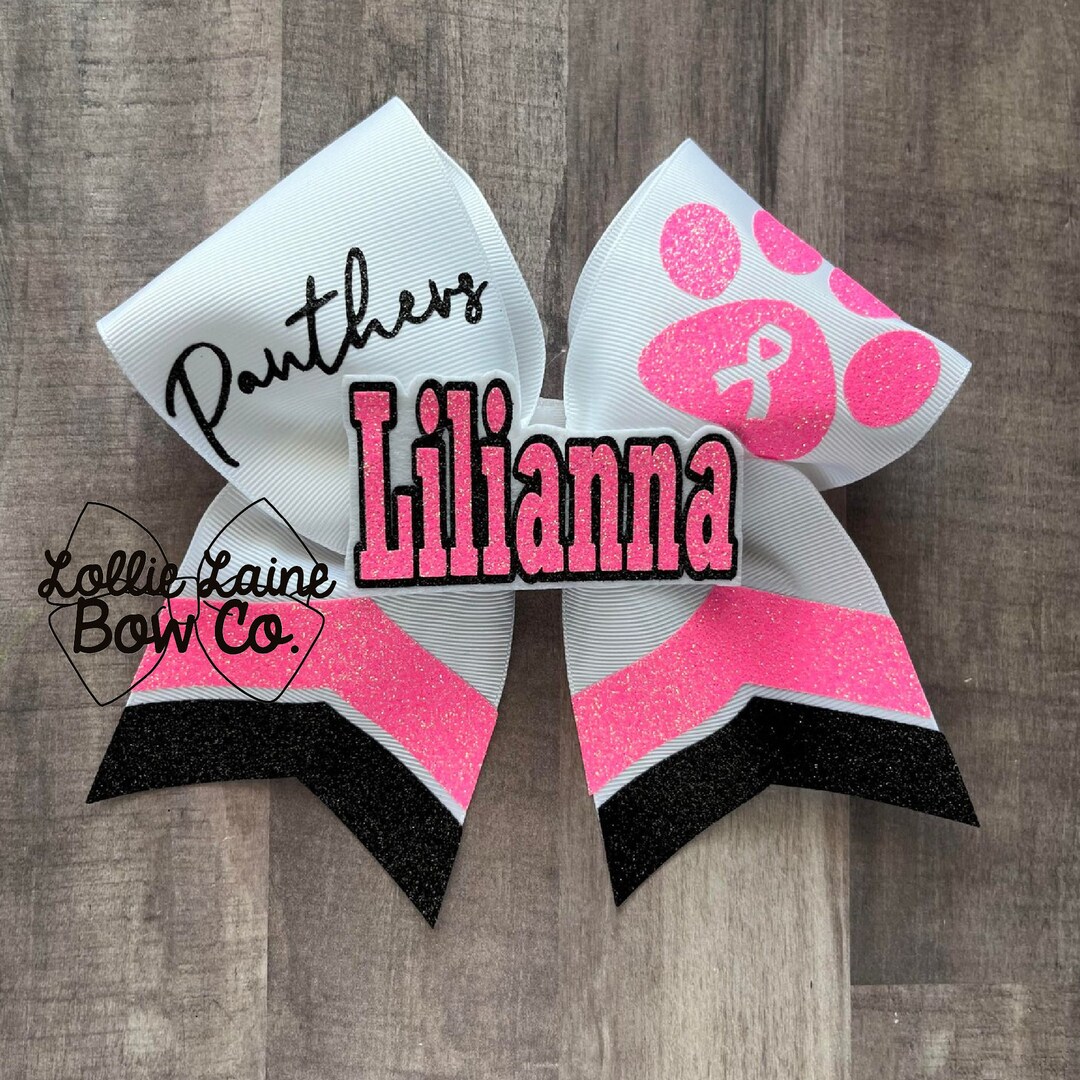Personalized Pink Out Cheer Bow | Cheer Hair Bow Team Cheer Bow ...
