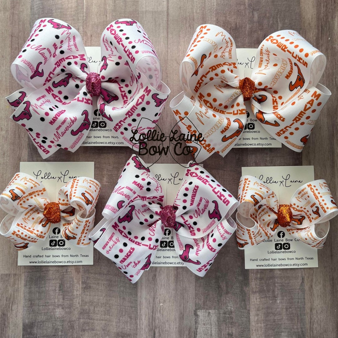 Custom School Mascot Bow Mascot Hair Bow, School Hair Bow, Custom Word ...