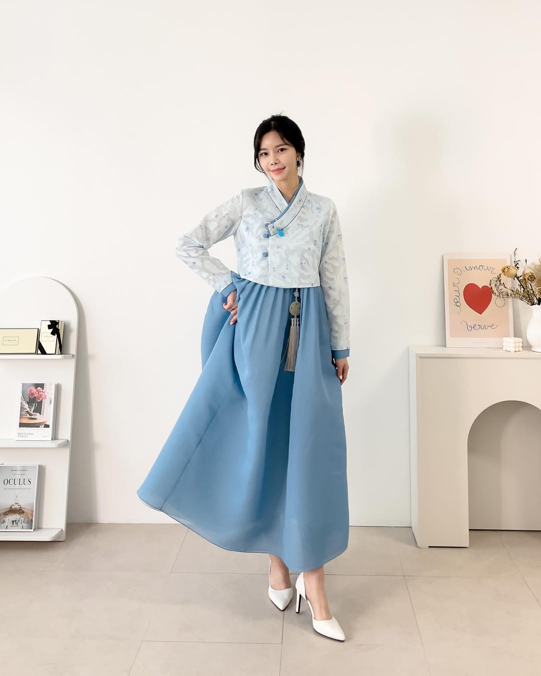 Korean Women's Modern Hanbok Daily Hanbok for Spring- Peony - Etsy