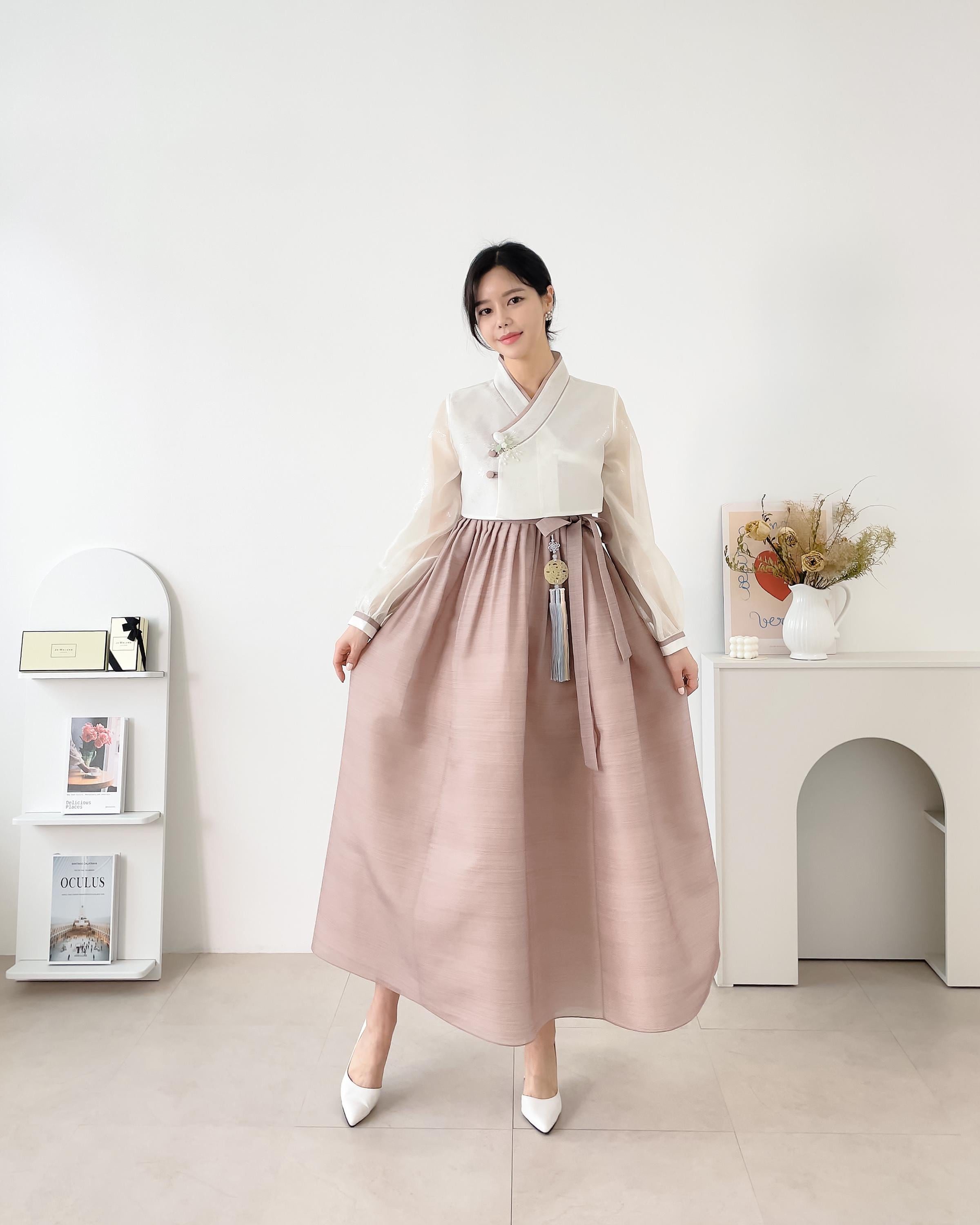 Korean Women's Modern Hanbok Daily Hanbok for Spring- Grace Beige - Etsy