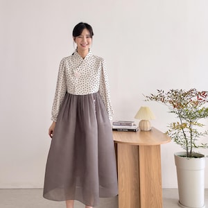 Korean Women's Modern Hanbok Daily Hanbok for Fall and Winter- Olive - Etsy