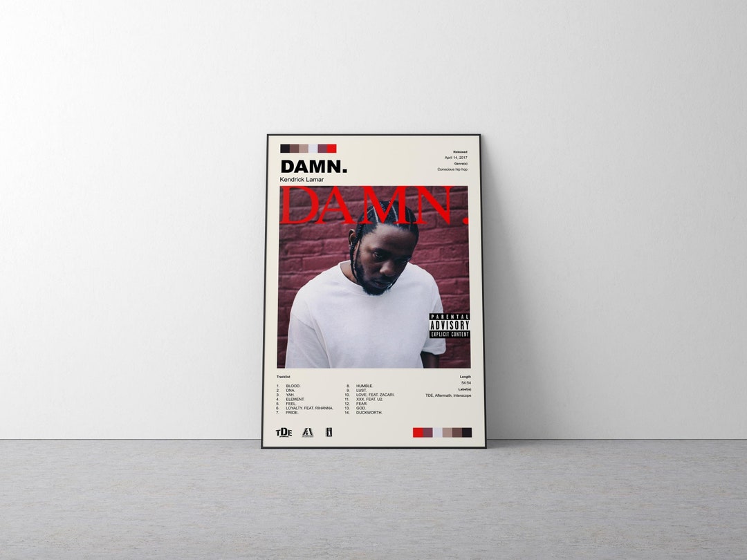 Kendrick Lamar - DAMN. Album Poster | Digital Download Print | Wall Art ...