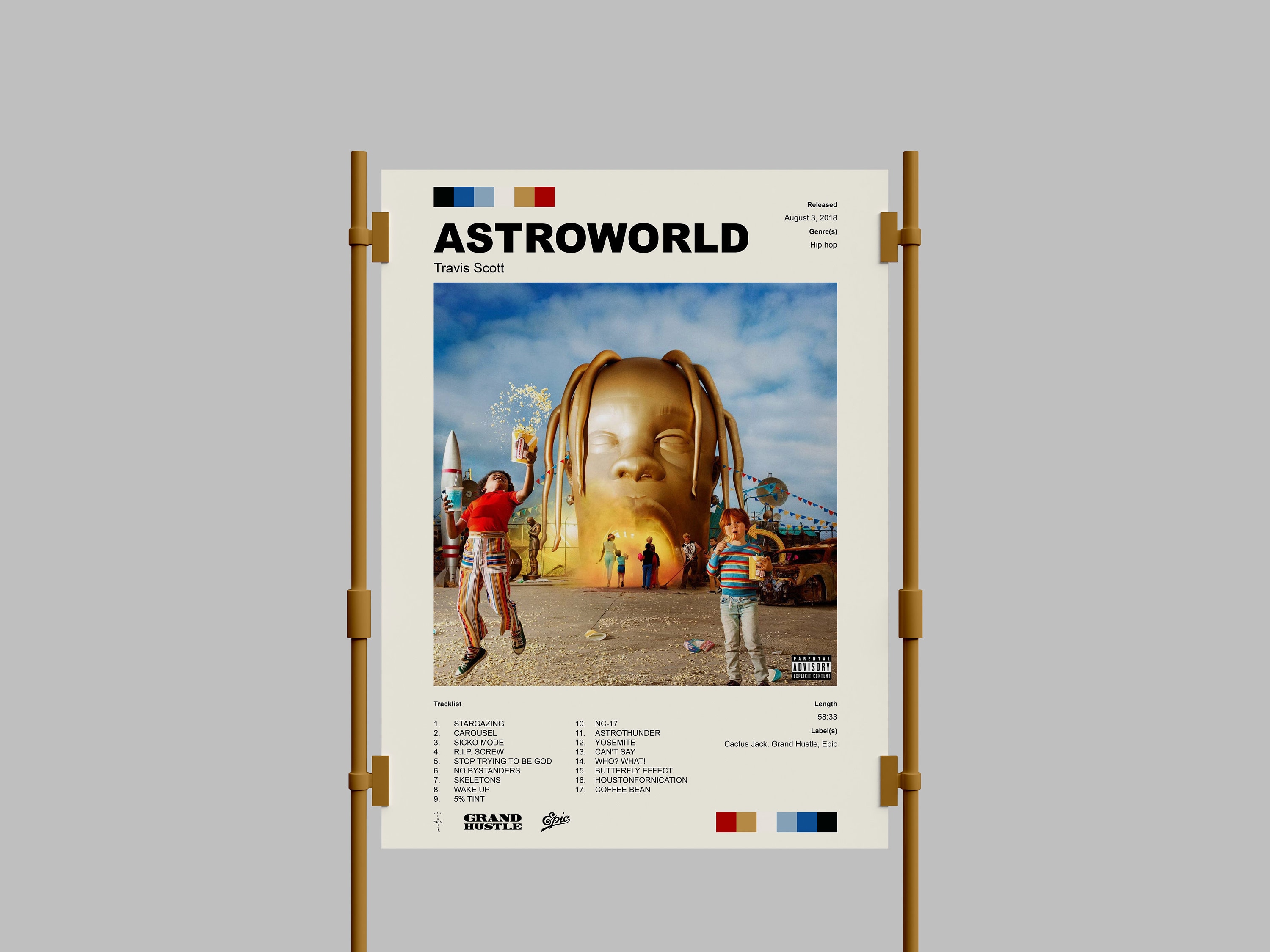 Travis Scott - ASTROWORLD Album Poster | Digital Instant Download Print ...