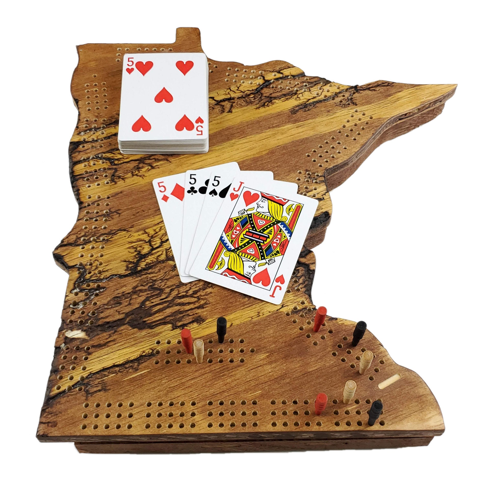 Deluxe Minnesota State Cribbage Board | Fractal Burn | Continuous 3 ...