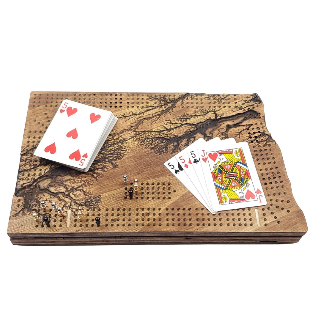 Deluxe North Dakota Cribbage Board | Fractal Burn | Continuous 4-track ...