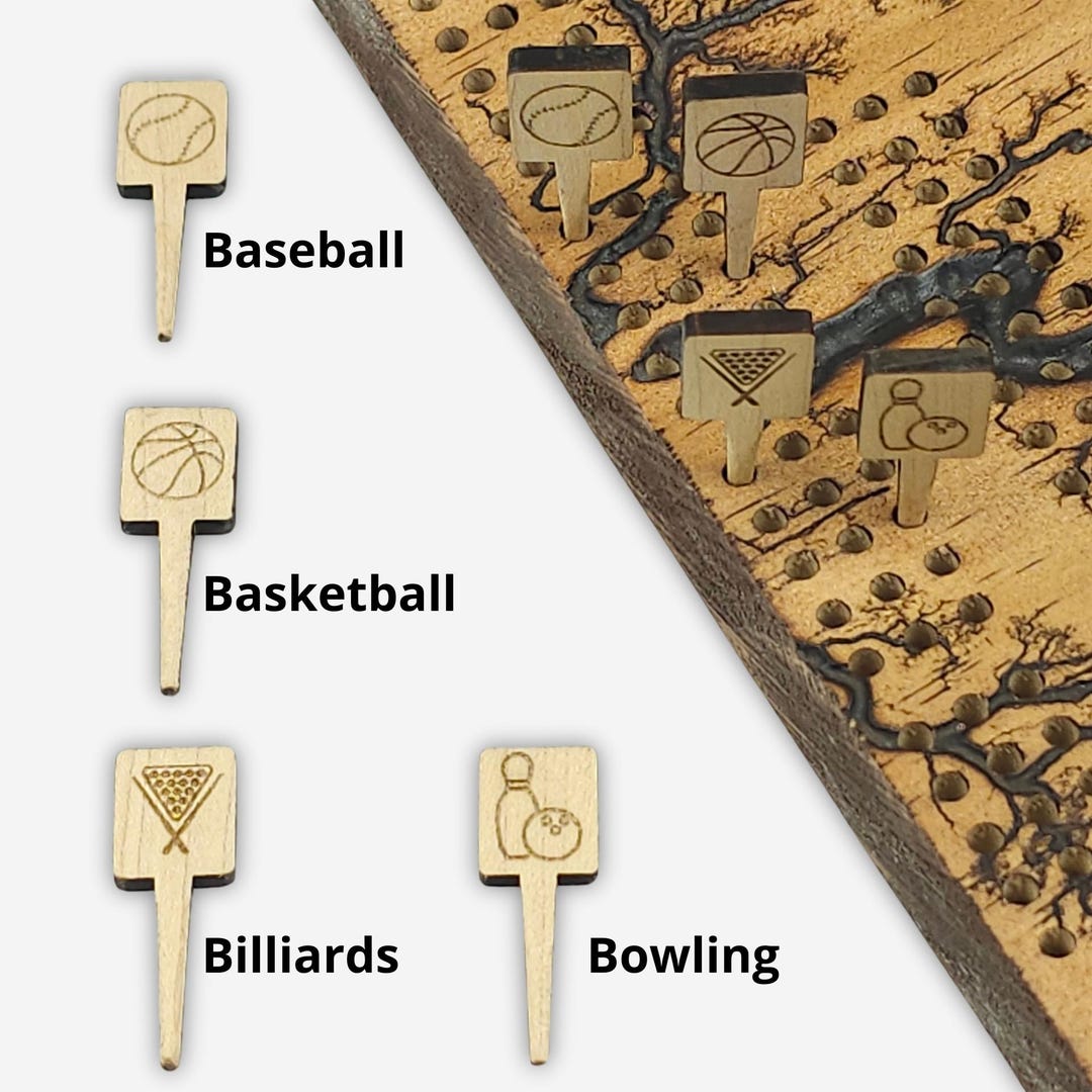 Double Sided Engraved Sports Cribbage Pegs | Maple, Set of 2 - Etsy