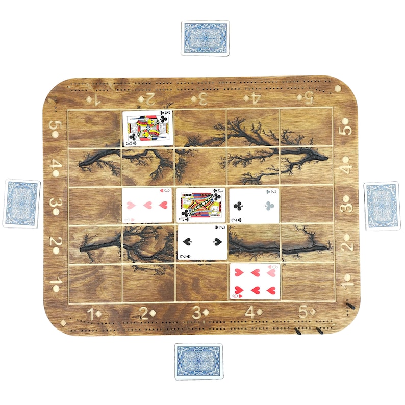 Cross Crib Cribbage Board | Fractal Burn | Continuous 2-track | Peg and ...