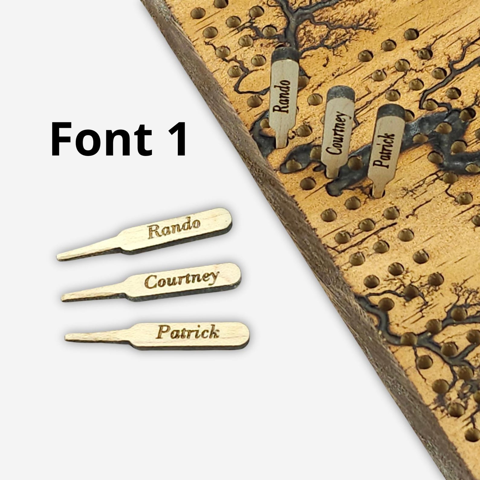 Double Sided Engraved Personalized Name Cribbage Pegs | Maple, Set of 2 ...