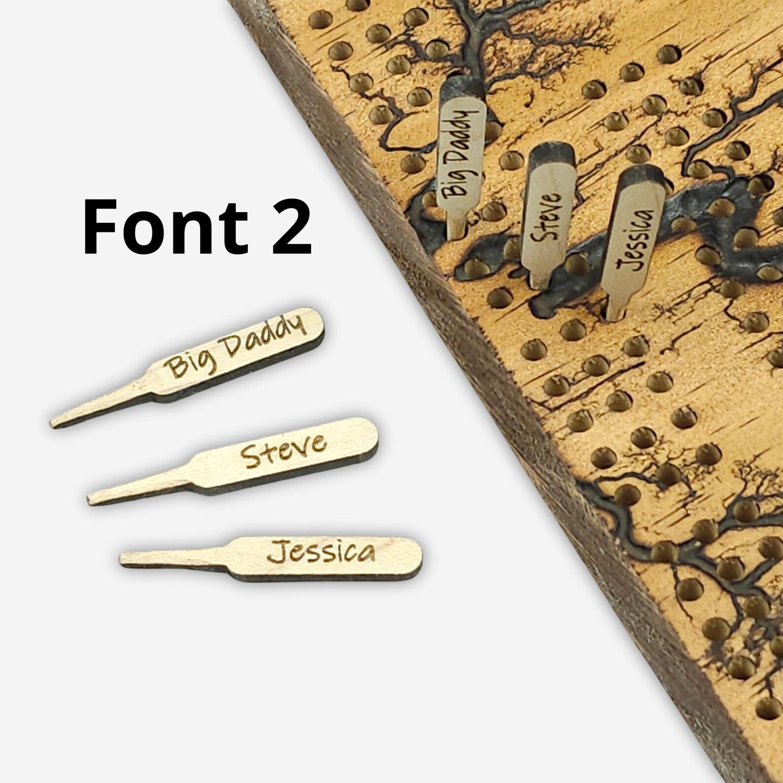 Double Sided Engraved Personalized Name Cribbage Pegs | Maple, Set of 2 ...