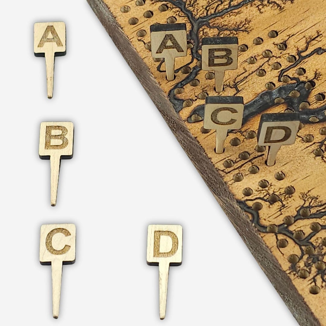 Double Sided Engraved Letter Cribbage Pegs | Maple, Set of 2 - Etsy