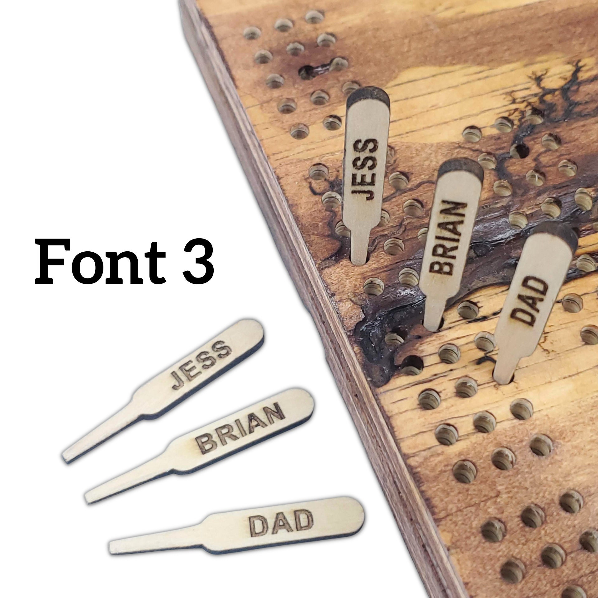 2 Side Engraved Custom Name Cribbage Pegs Custom Words Personalized ...