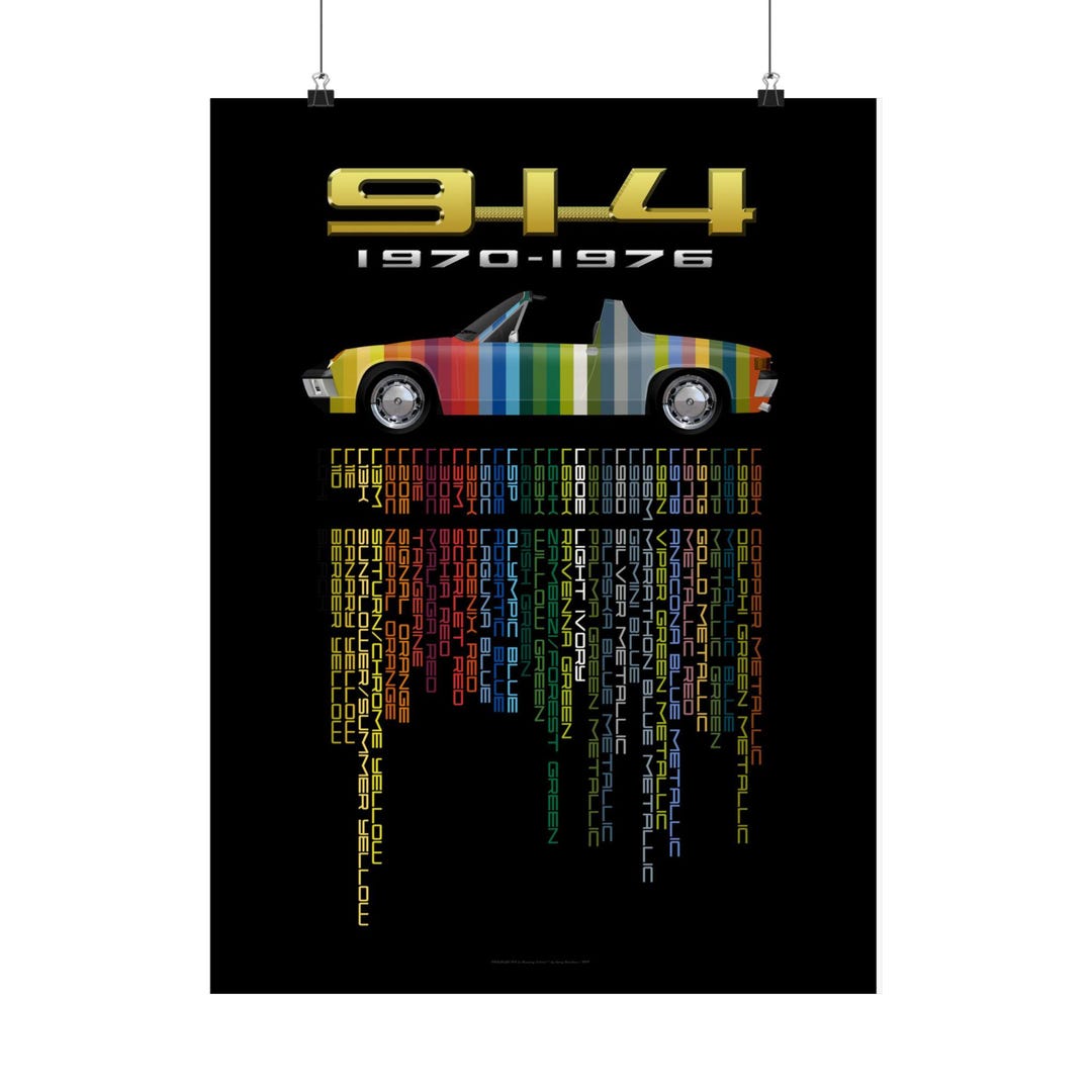 Porsche 914 Colors - Early Model - Art Print Wall Poster - Etsy