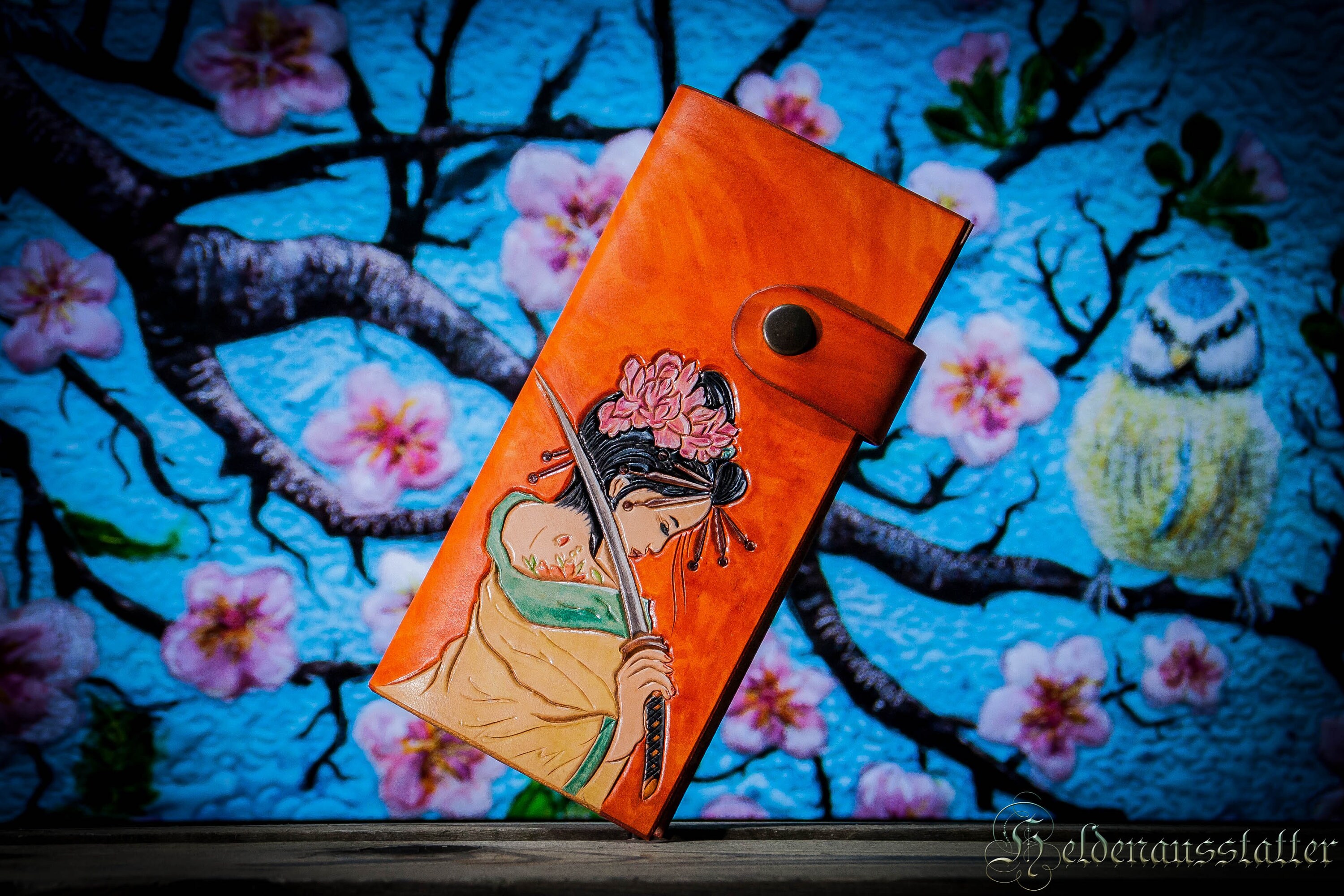 Geisha Leather Wallet Configurable Unique Piece - Etsy