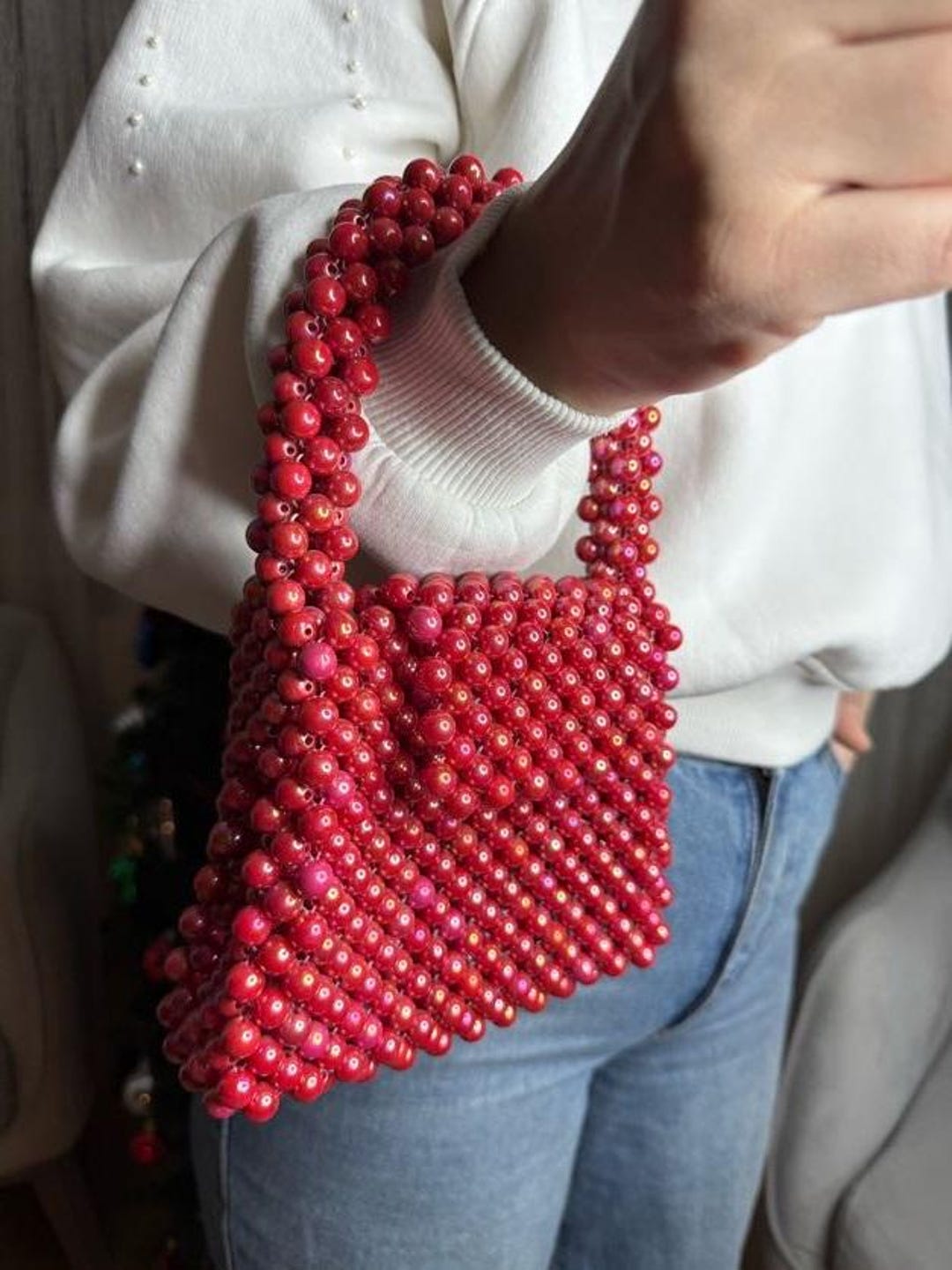 Acrylic Bead Bag, Bead Shoulder Bag, Vintage Bag, Design Bad, Handbags ...
