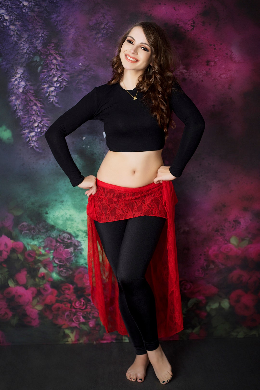 MILA Belly Dance Training Skirt (hot Red)| Belly Dance Clothes | Lace ...
