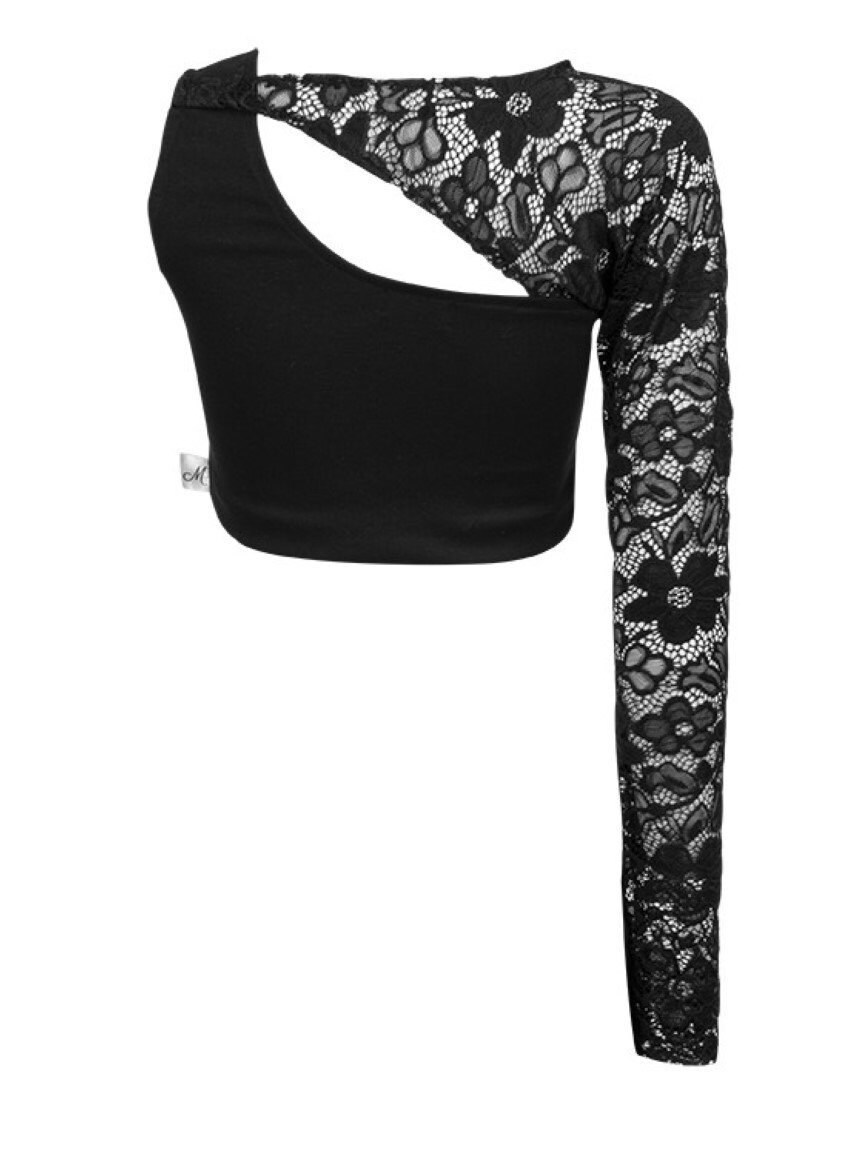 Asymmetrical Lace Sleeve Belly Dance Top | MALAK Training Outfit - Etsy
