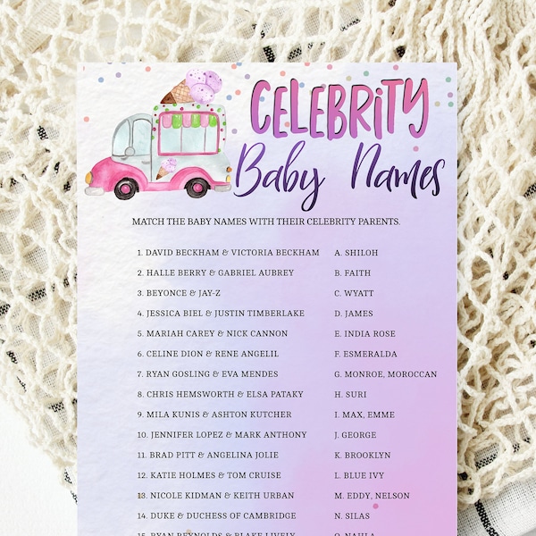 Celebrity Baby Quiz - Etsy