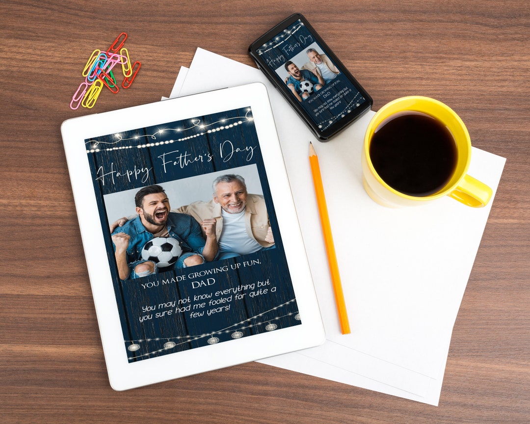 Electronic Father's Day Greeting Card Note Virtual Paperless E Invite ...