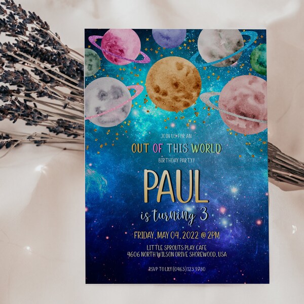 Solar System Invite - Etsy