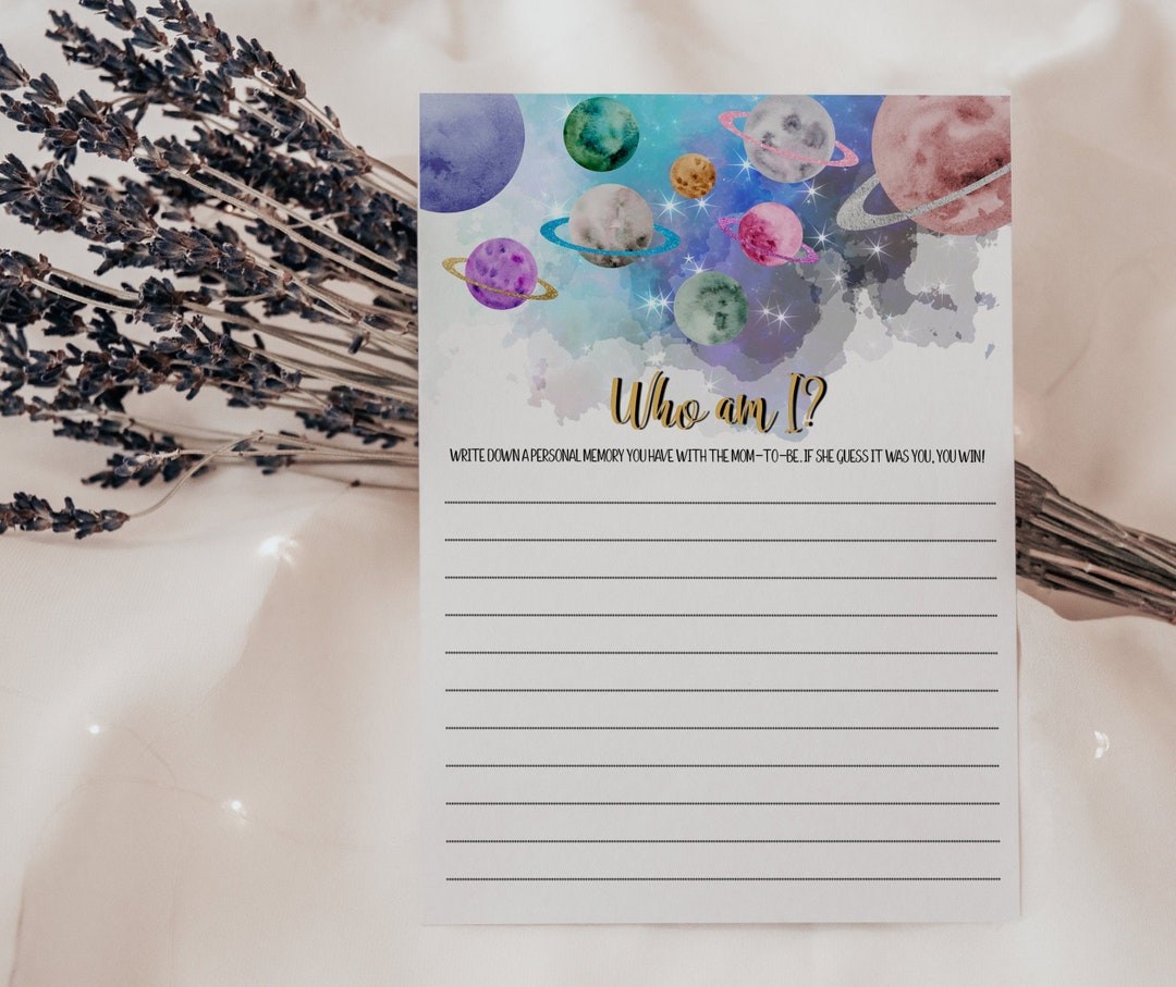 Solar System Who Am I Card, Planets Game Galaxy Printable Template ...