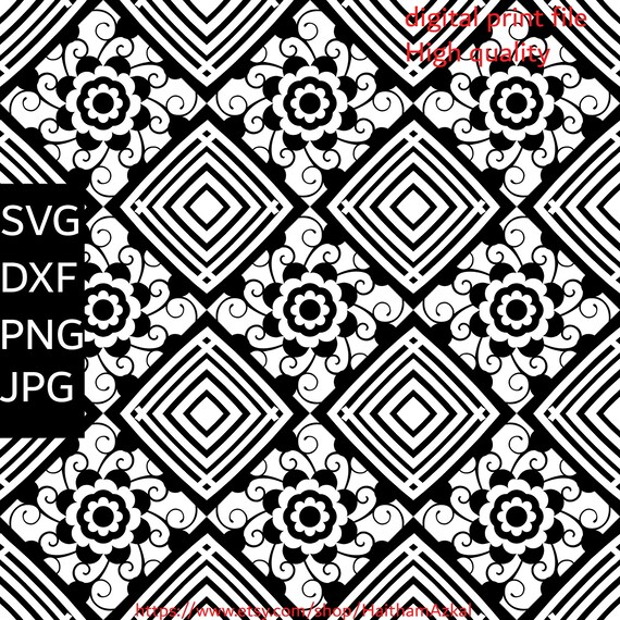 Pattern Geometric Shapes SVG Pattern Square PNG File Instant | Etsy