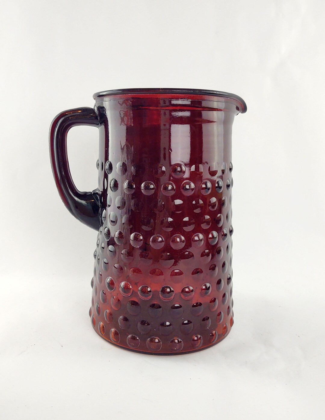 Anchor Hocking - Ruby Hobnail - Red Pitcher MCM - Etsy