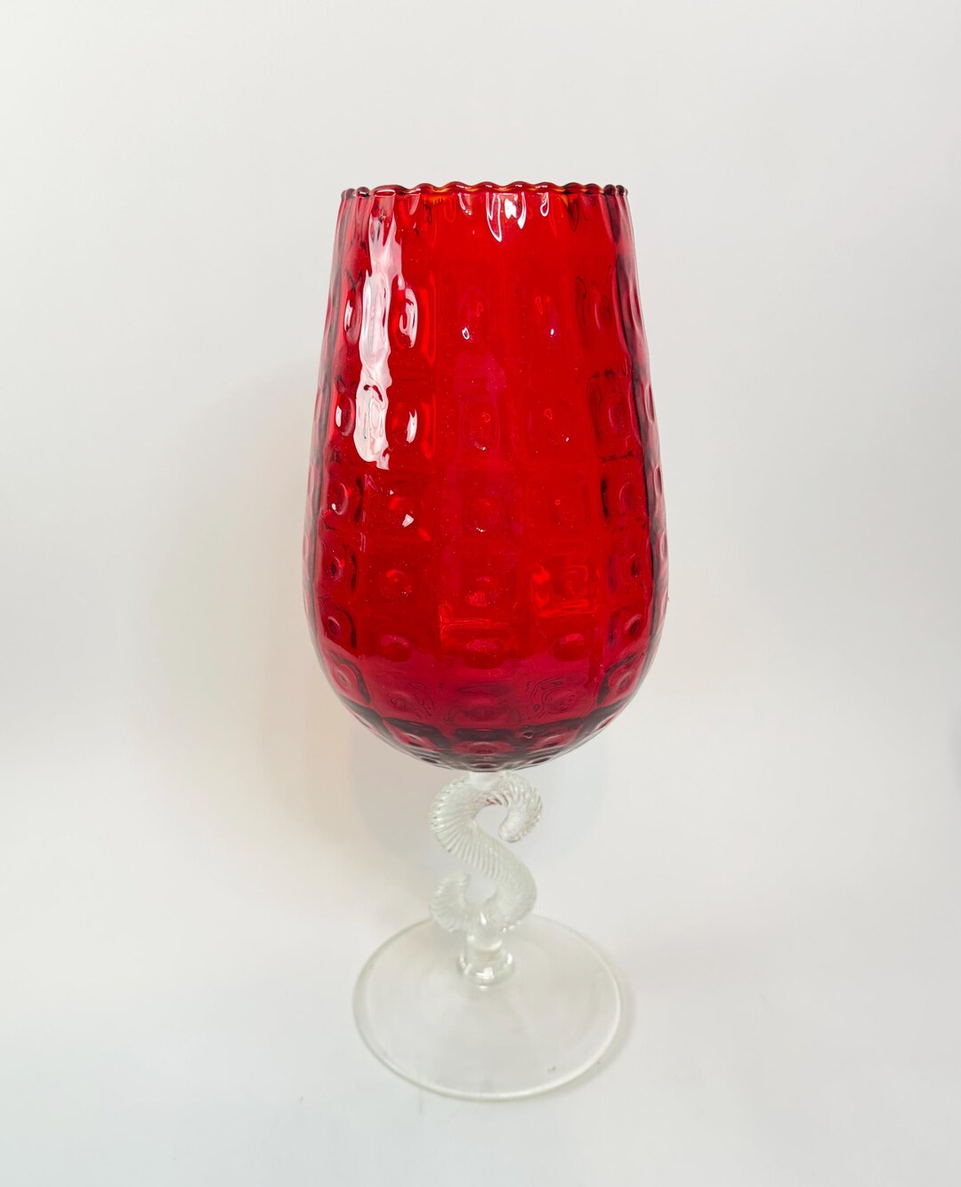 Stelvia Glass Vase - Empoli Italy - Optic - Amberina - Etsy