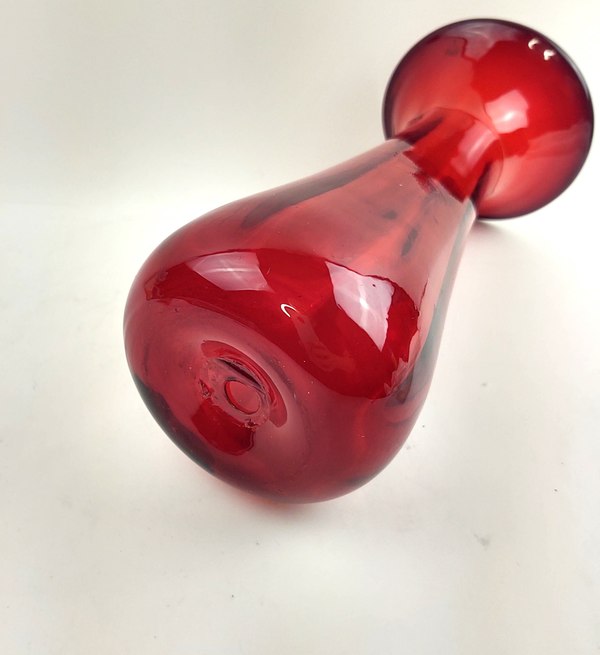 Blenko Ruby Glass Vase - Etsy