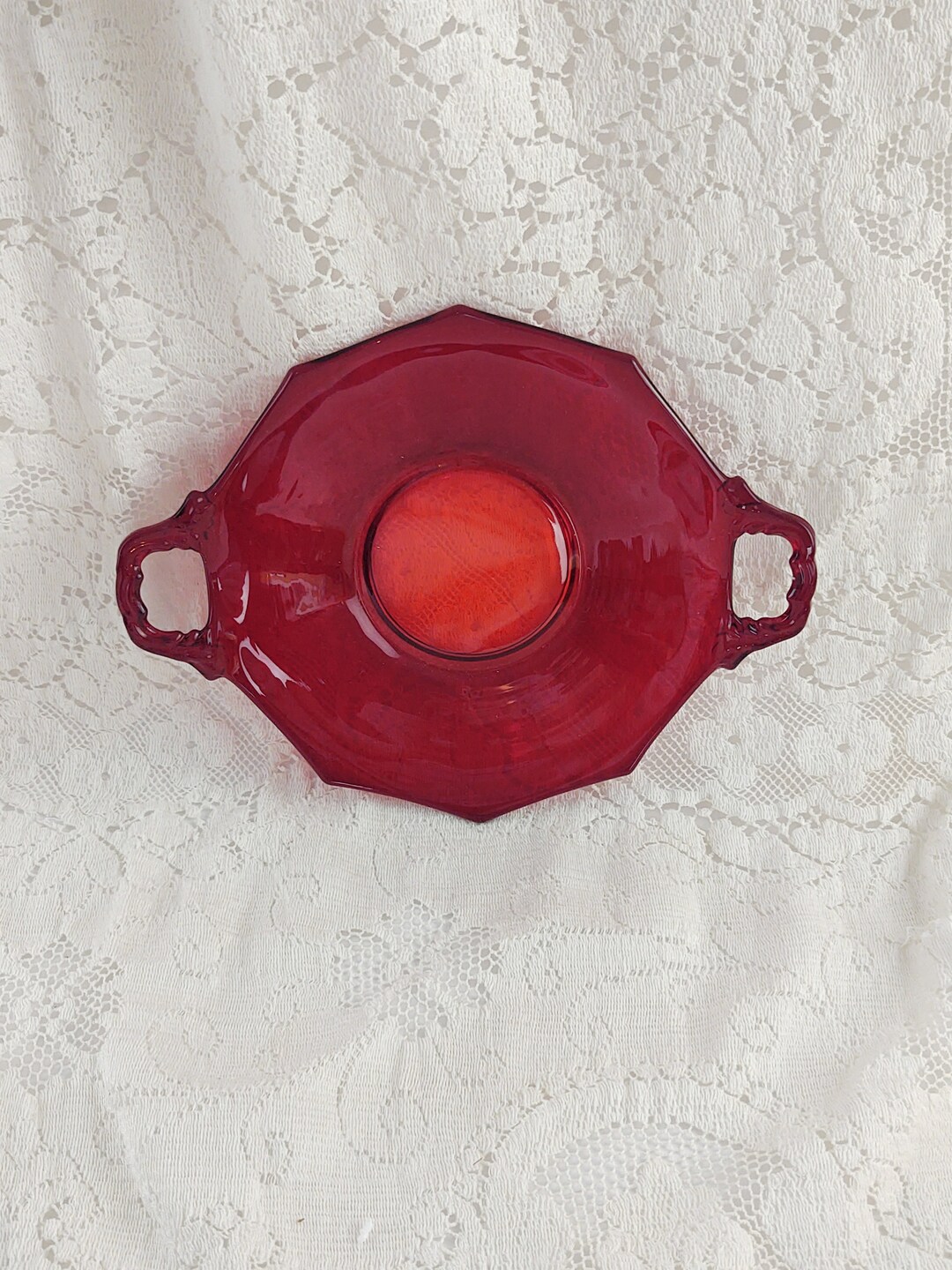 Cambridge Glass Ruby Plate - Etsy
