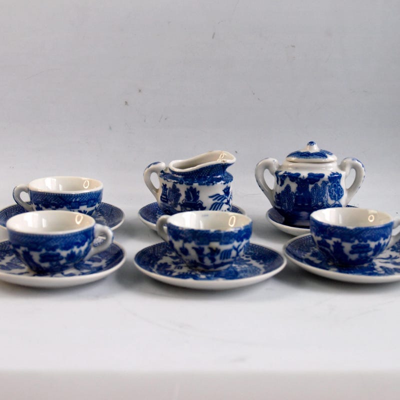 Blue Willow Tea Set - Etsy