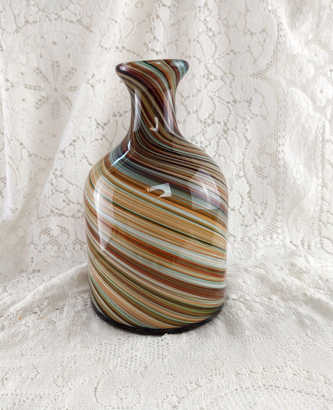 Art Glass - Swirled Cane - Cased Glass -decanter - Jug - Bottle - Etsy